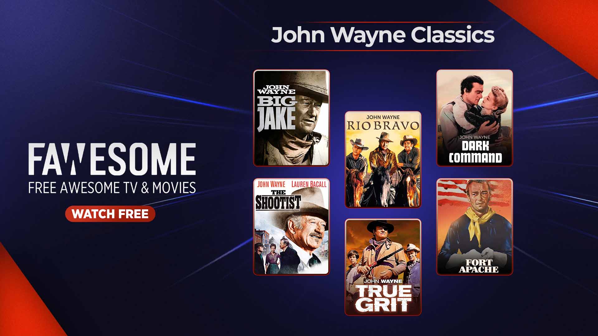 Legendary John Wayne Classics You Can Watch for Free on Fawesome